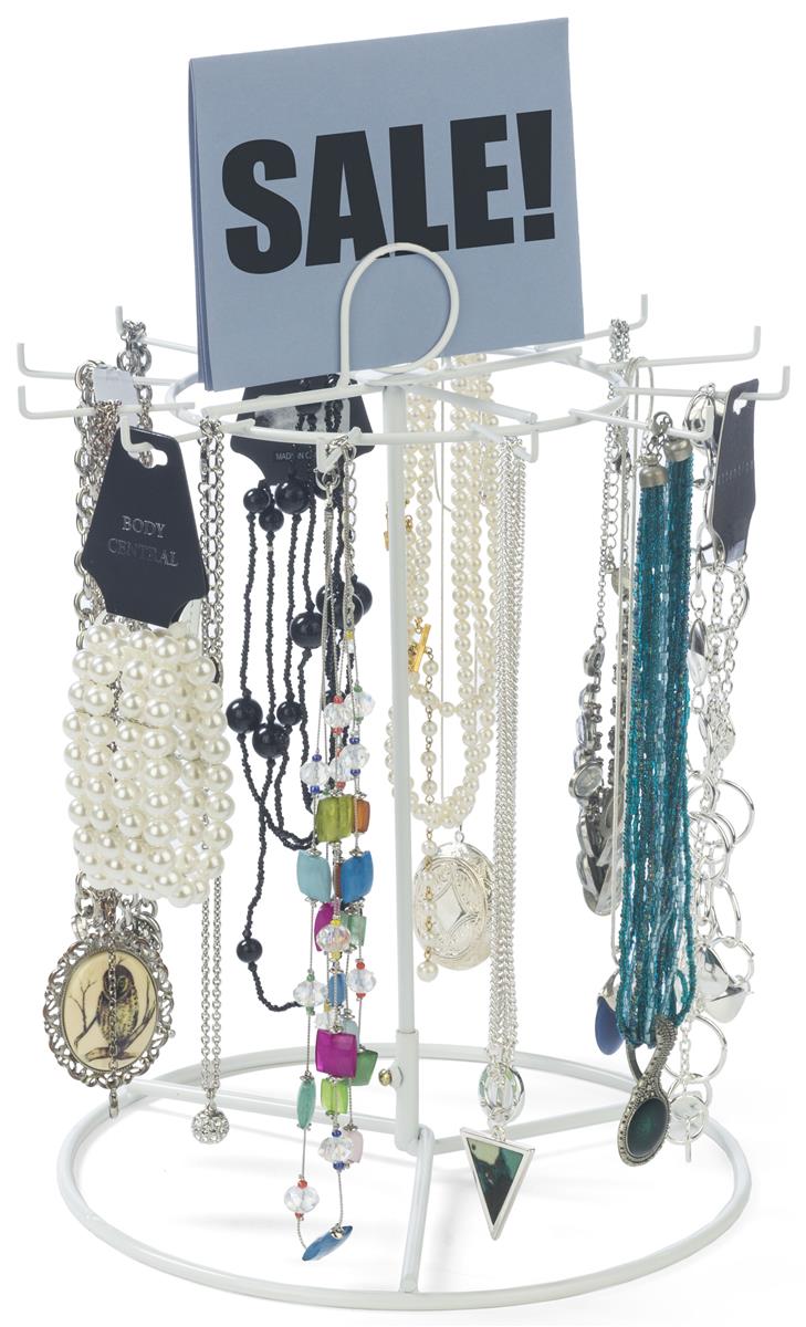 White Countertop Spinner Display | 360° Rotation