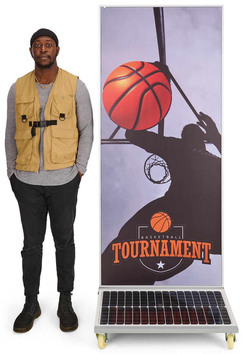 Solar Light Box Banner Stand | Custom SEG Graphics