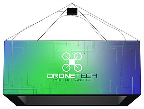 10' Overhead Hanging Light Box Square Sign | 3D Border Design