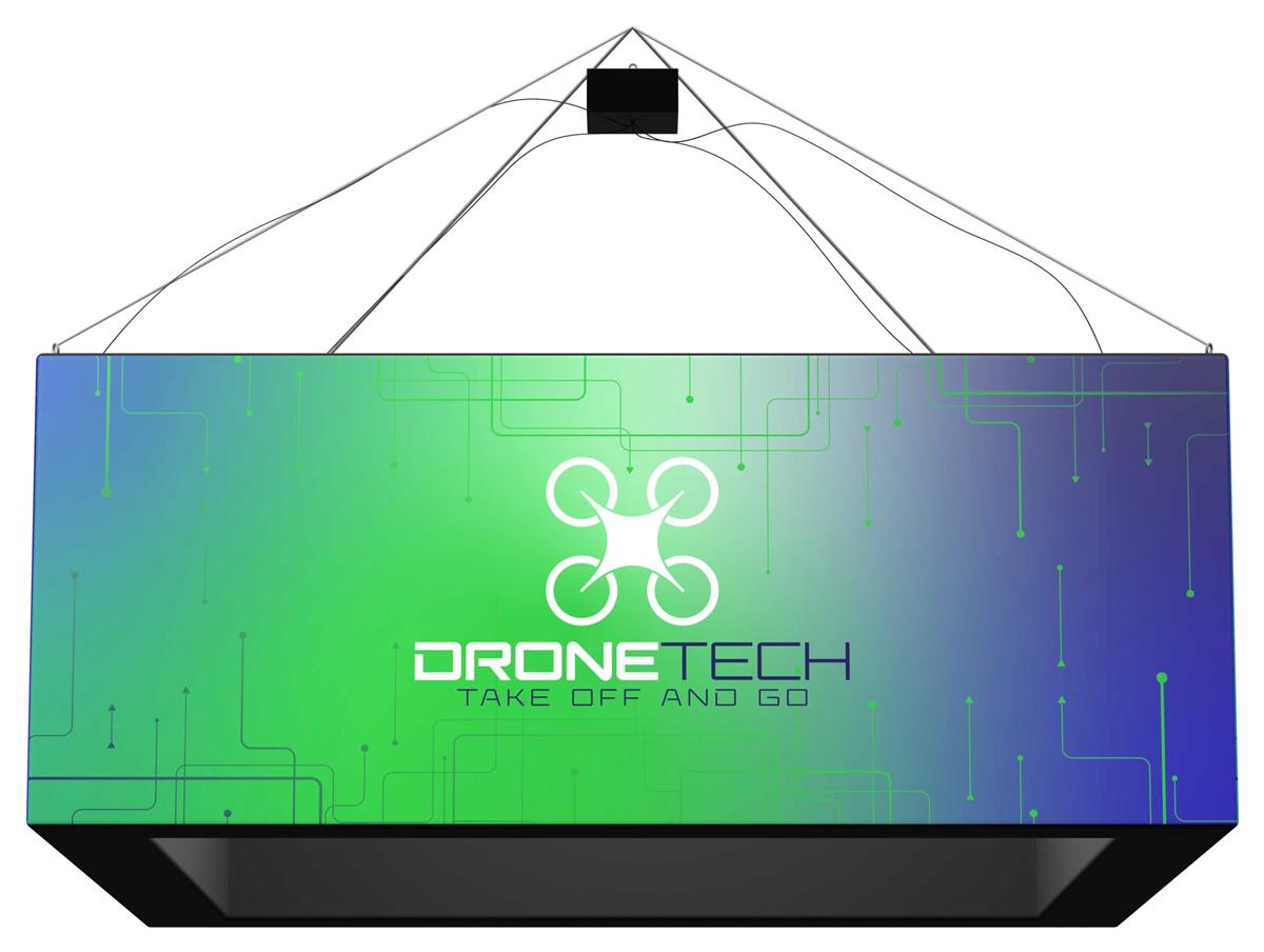 10' Overhead Hanging Light Box Square Sign | 3D Border Design