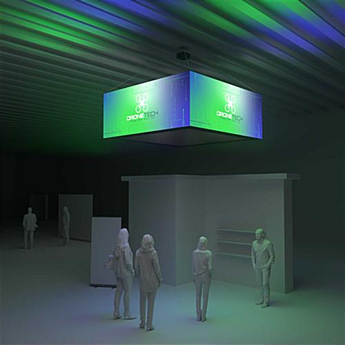 10' Overhead Hanging Light Box Square Sign | 3D Border Design