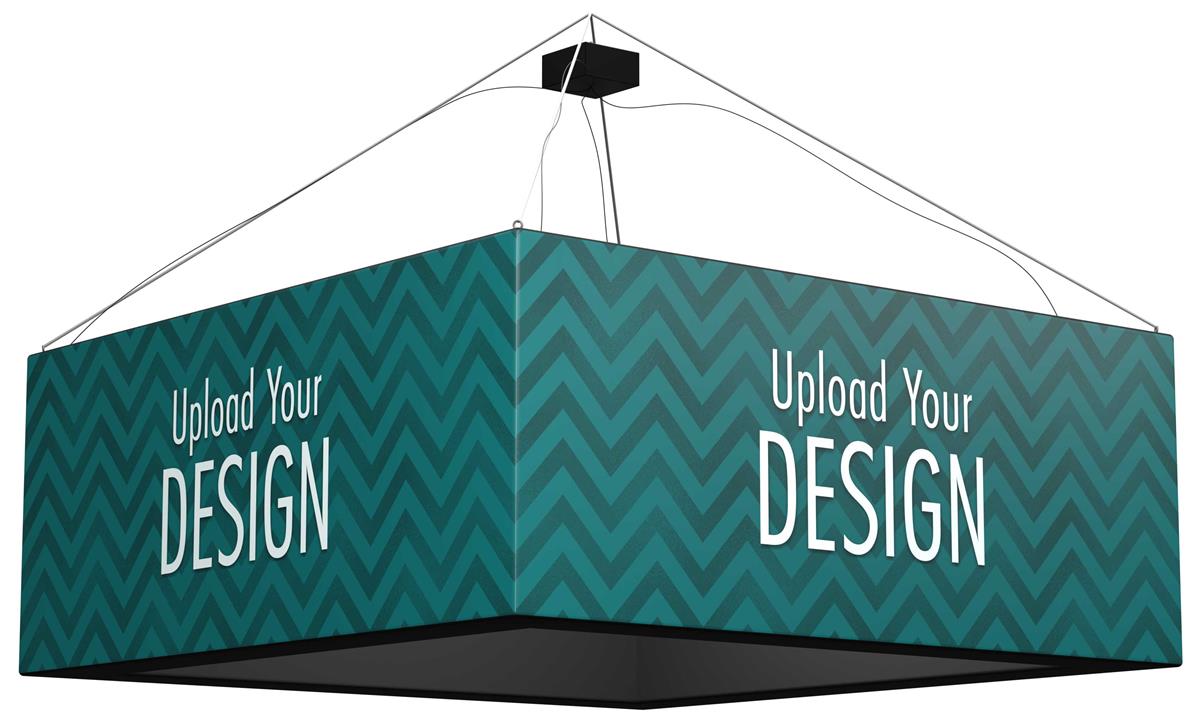 10' Overhead Hanging Light Box Square Sign | 3D Border Design