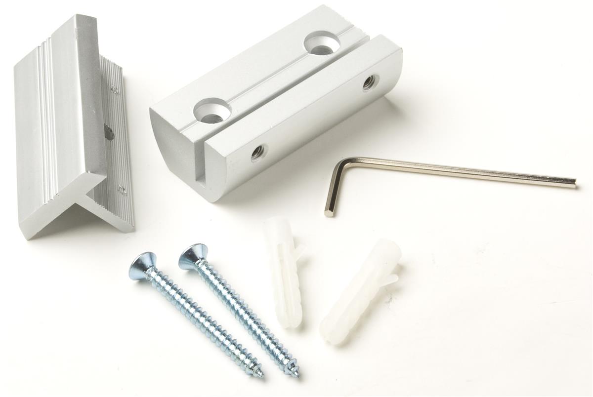 Silver Sign Mount | 2" Edge Grip Sign Rail for Wall Mount Use