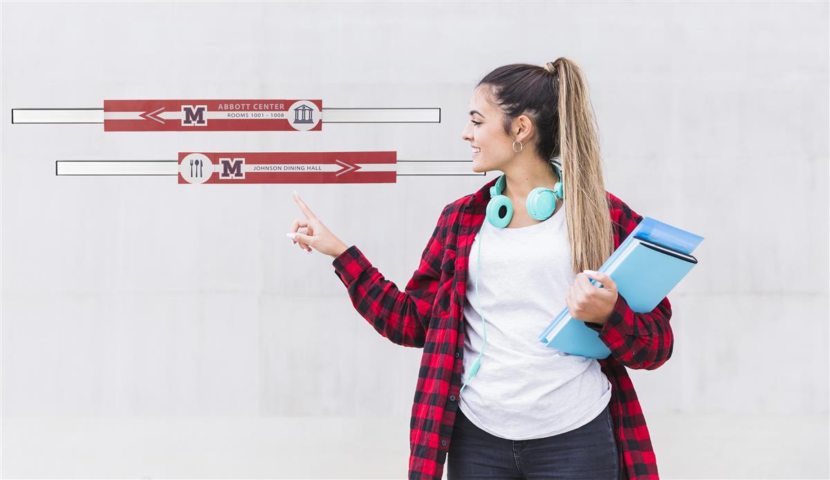 Modular Directory Signage System | 2 Slide Rails, 6 Custom Signs