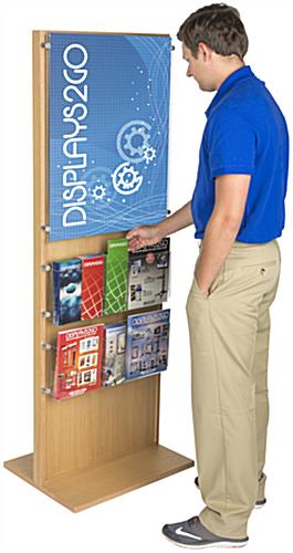 Poster Stand with 10 Brochure Holders | Fits Flyers or Magazines