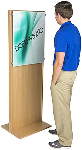 Freestanding Oak Poster Stand | Light Stain Finish