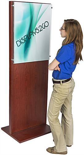 Freestanding Mahogany Poster Stand | Removable Standoffs