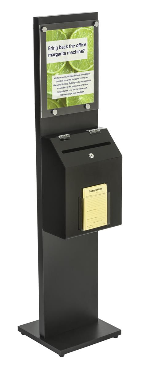 Black Literature Stand with Ballot Box | Double Sided Sign Frame