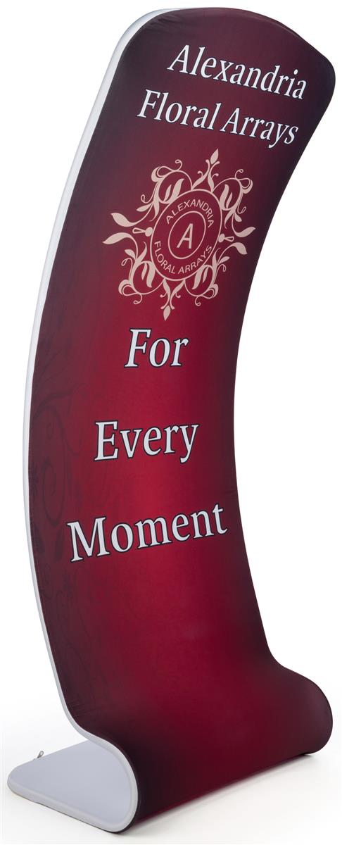 Narrow Curved Fabric Display | Unique Bent Shape