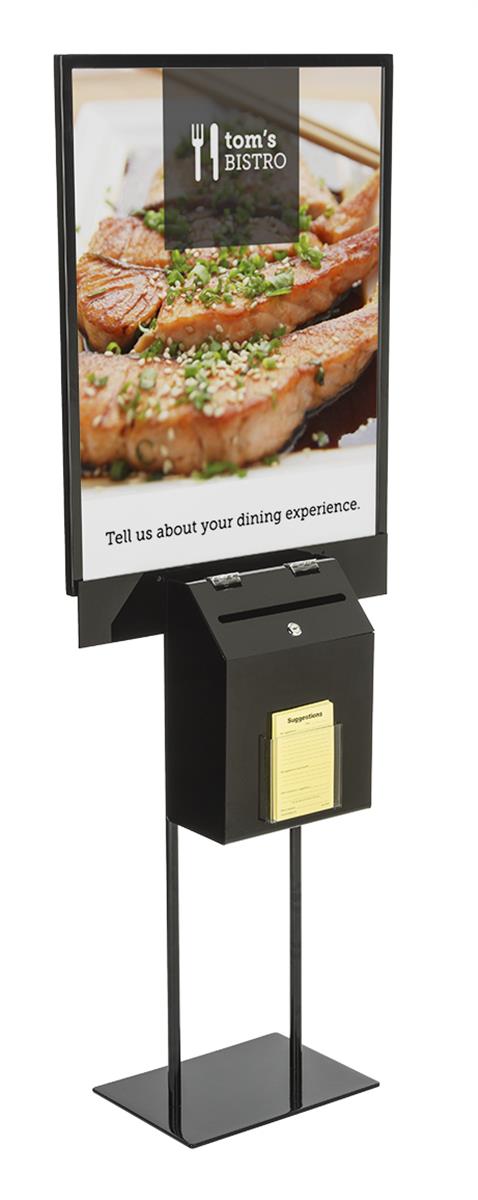 Black Sign Stand with Lead Box | Double Sided Sign Holder