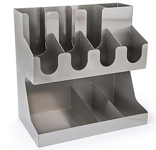 Tabletop Condiment Organizer | Multi-Tier Cup and Lid Dispenser