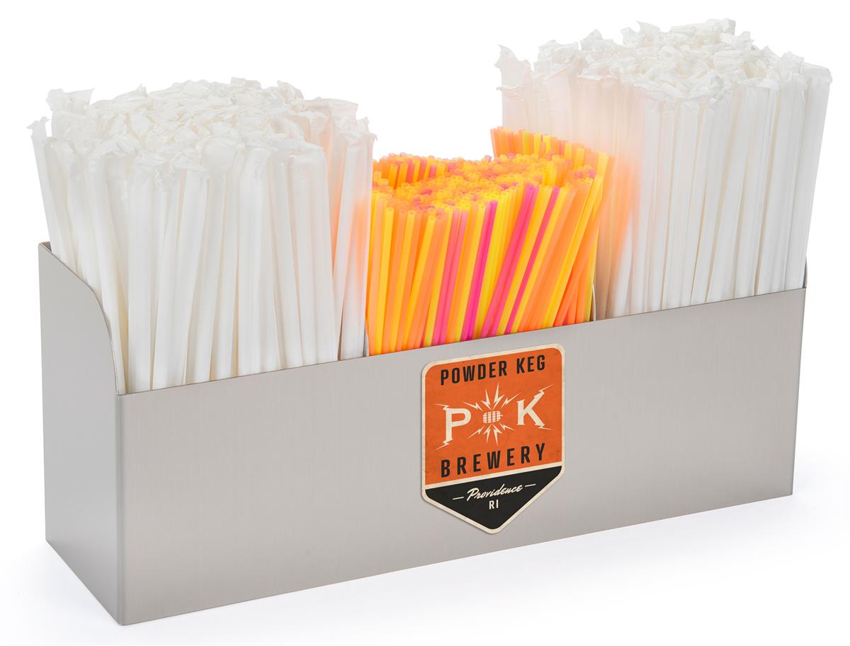 Steel Countertop Straw Caddy | Full Color Customization