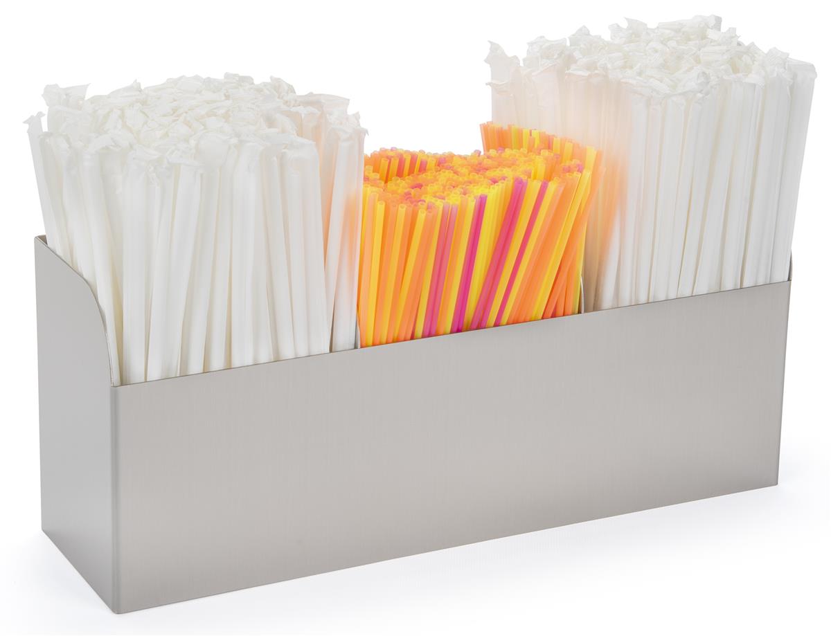 Coffee Caddy Organizer | 3-Compartment Countertop Straw Holder