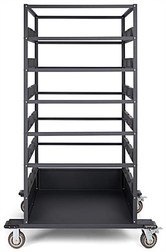Mobile Stanchion Cart | Vertical Storage and Locking Casters