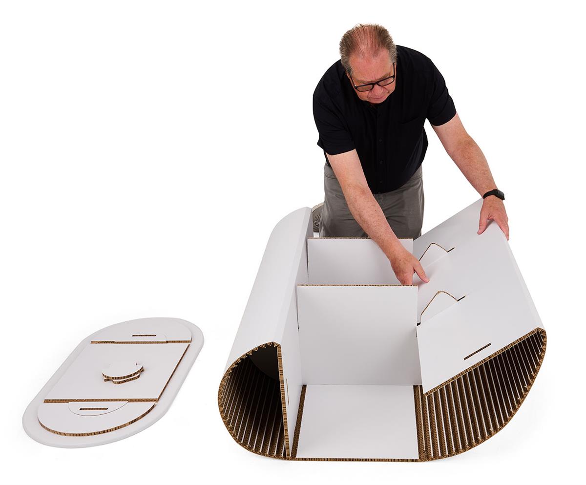 Event Podium – White with Rear Shelves