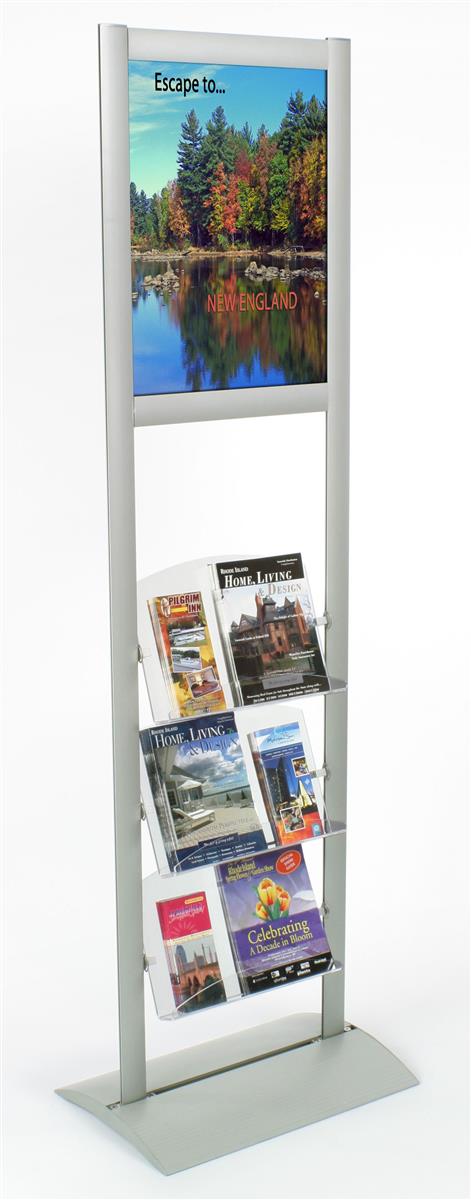 Aluminum Leaflet Rack | Indoor Literature Rack with Frame
