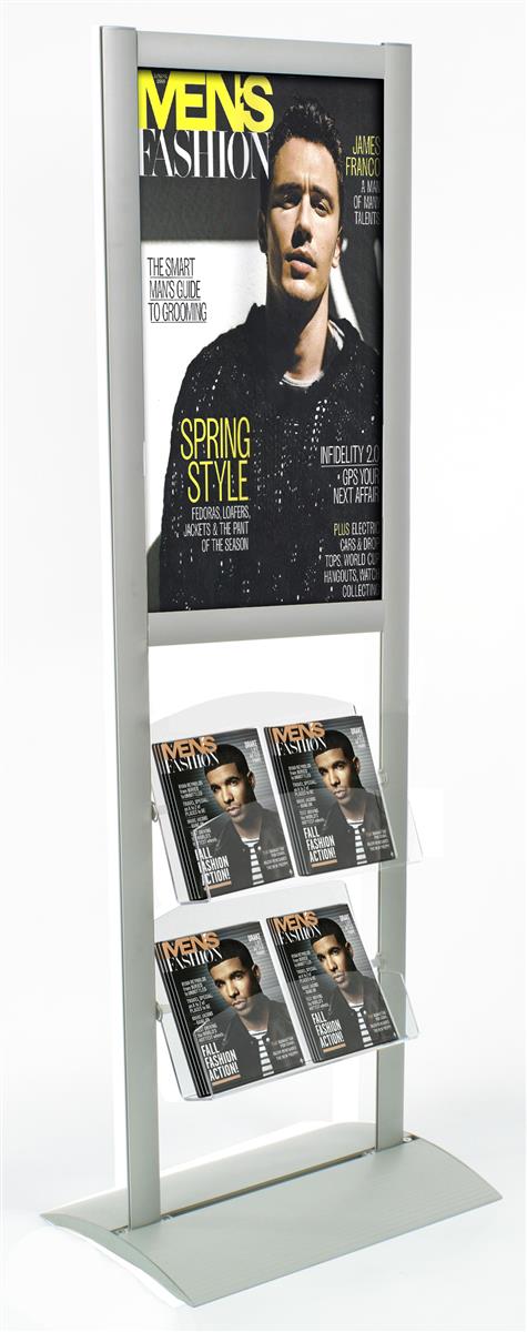 Catalog Stand | 24 x 36 Poster Frame w/ 3 Clear Acrylic Pockets