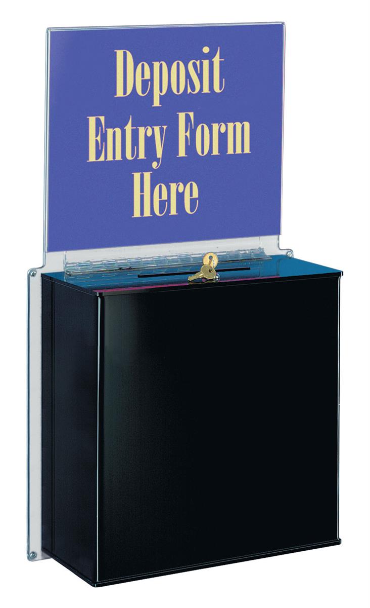 Wall Mounting Plastic Ballot Box | Sign Holder Included