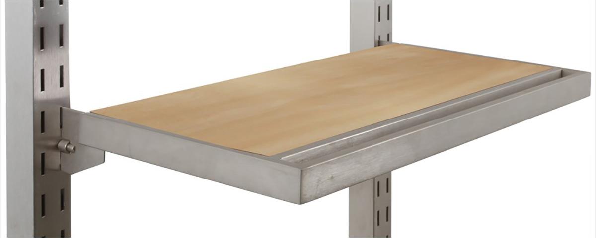 Slatwall Hangrail with Shelf | Set of 4