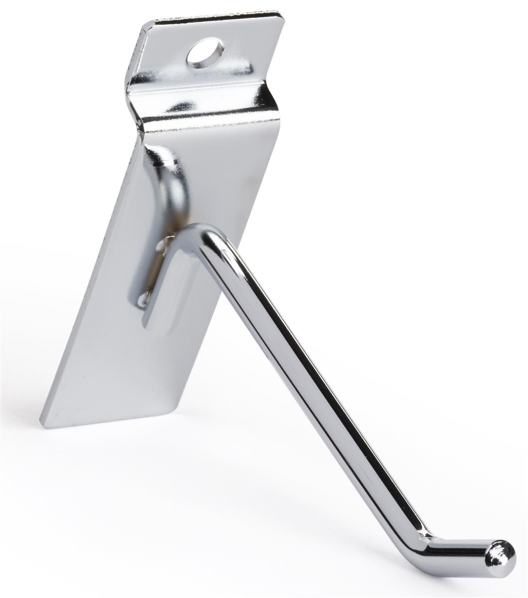 4" Chrome Single Hook Pin for Slat Panel | Gloss Finish