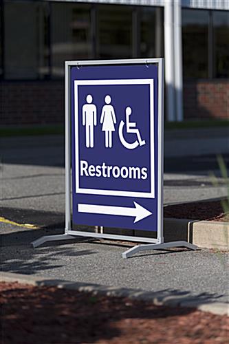 30x40 Custom Silver Sidewalk Hanging Sign | Printed Swinger Panel