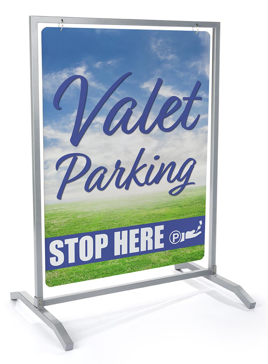 30x40 Custom Silver Sidewalk Hanging Sign | Printed Swinger Panel