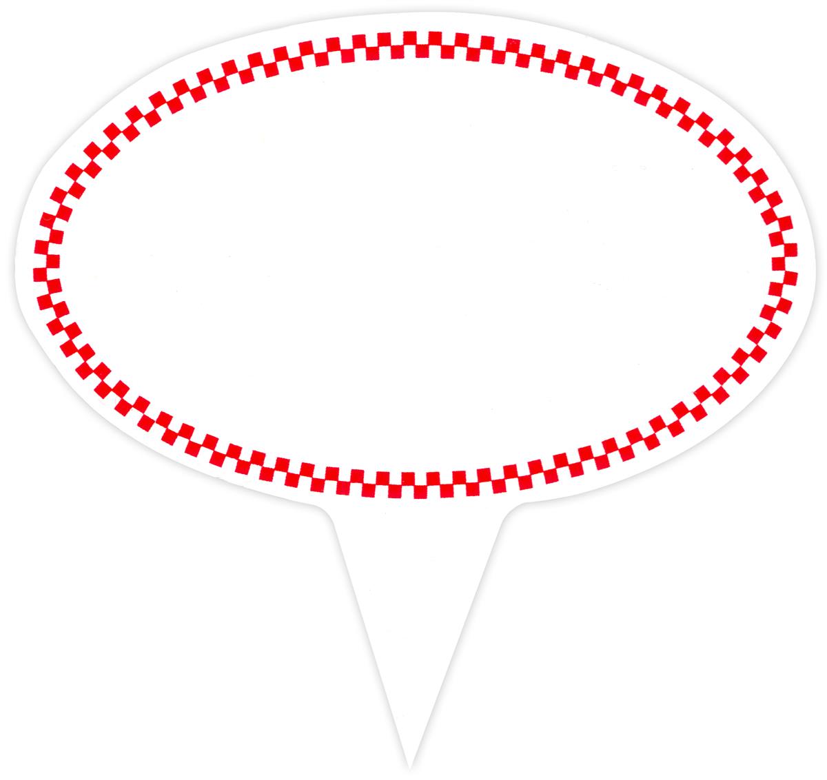 Bakery Tags | Plastic Point & Red Checkered Border Design