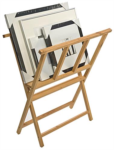 Print Rack | Foldable Poster & Canvas Storage Rack Natural Wood