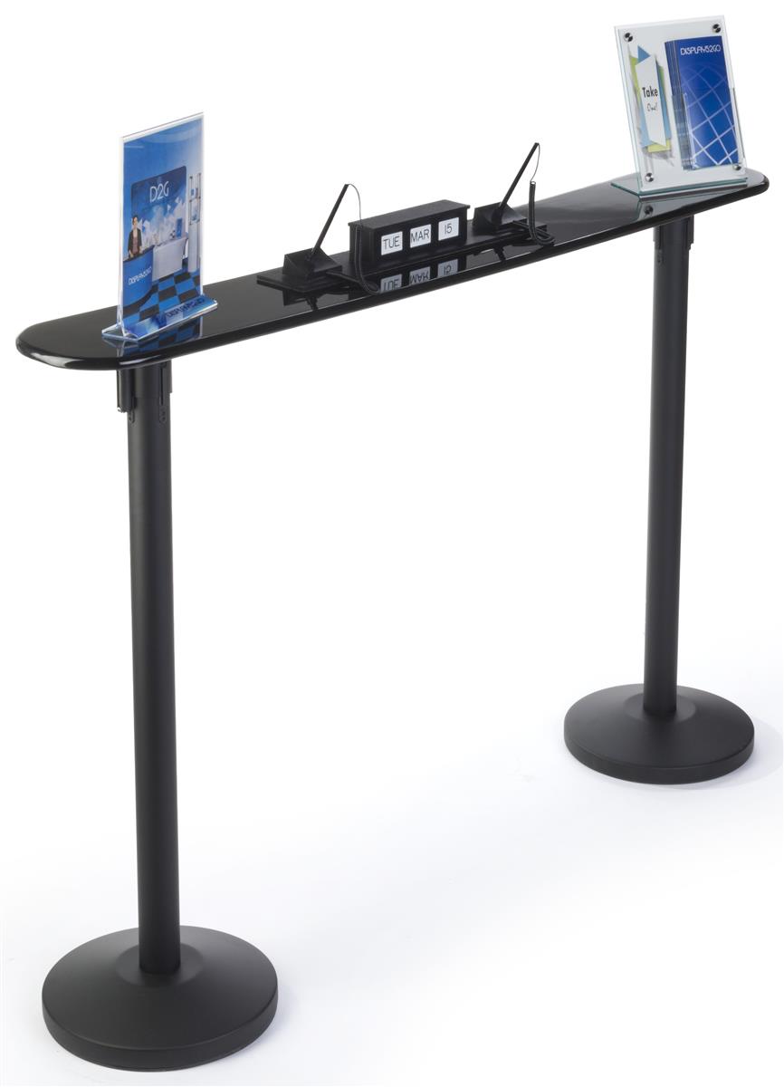 Writing Table with 2 Post Mounts | Black Barrier Belts