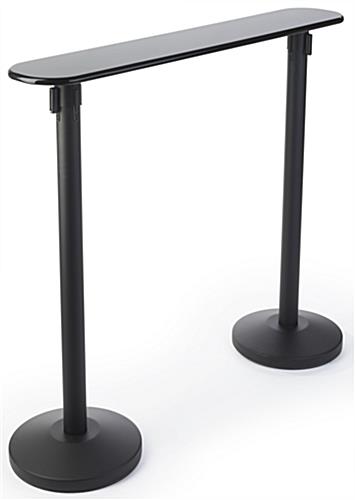 Writing Table with Retractable 2 Stanchions | Black Belt