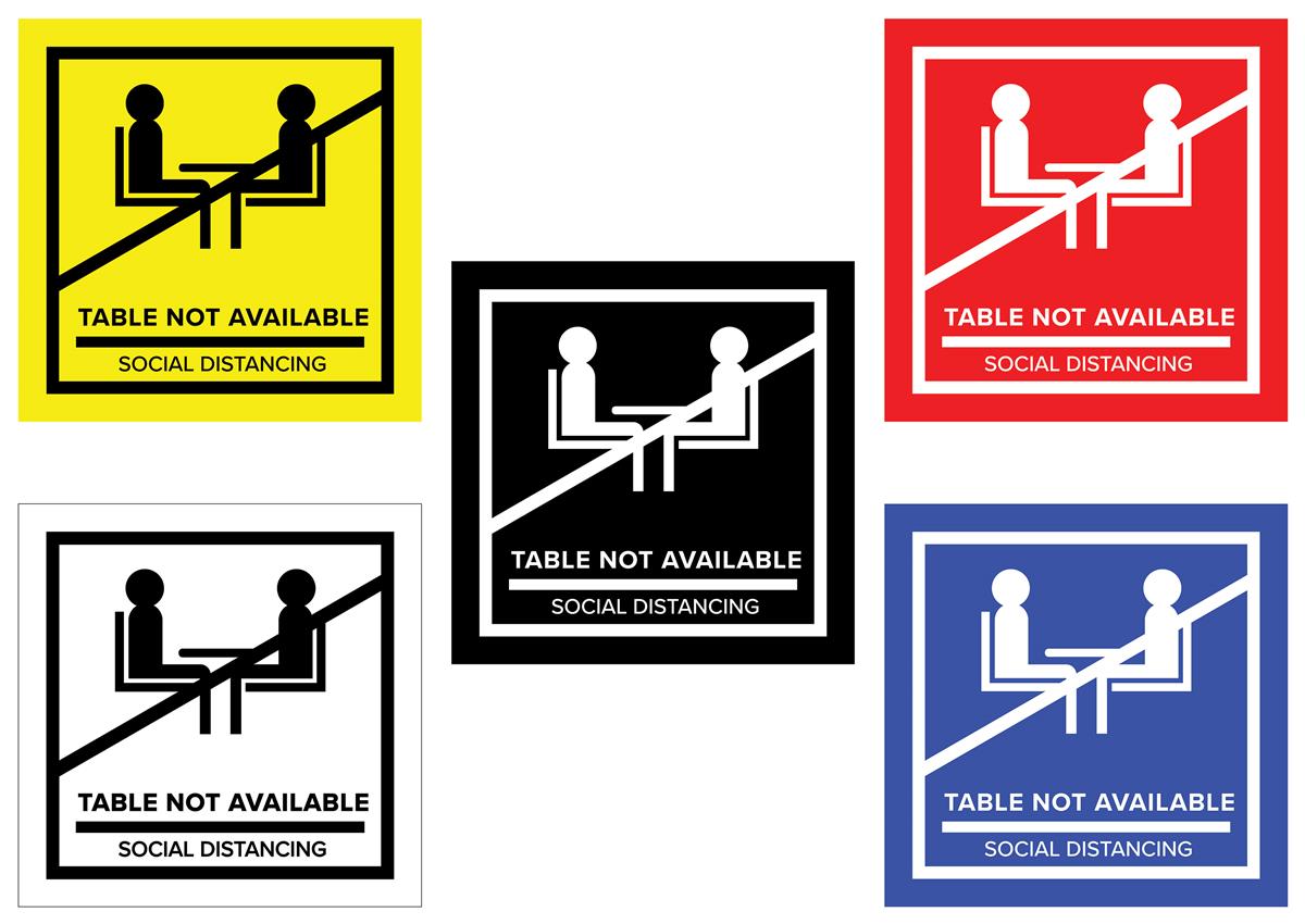 No Seating Table Sticker | Outdoor or Indoor Use