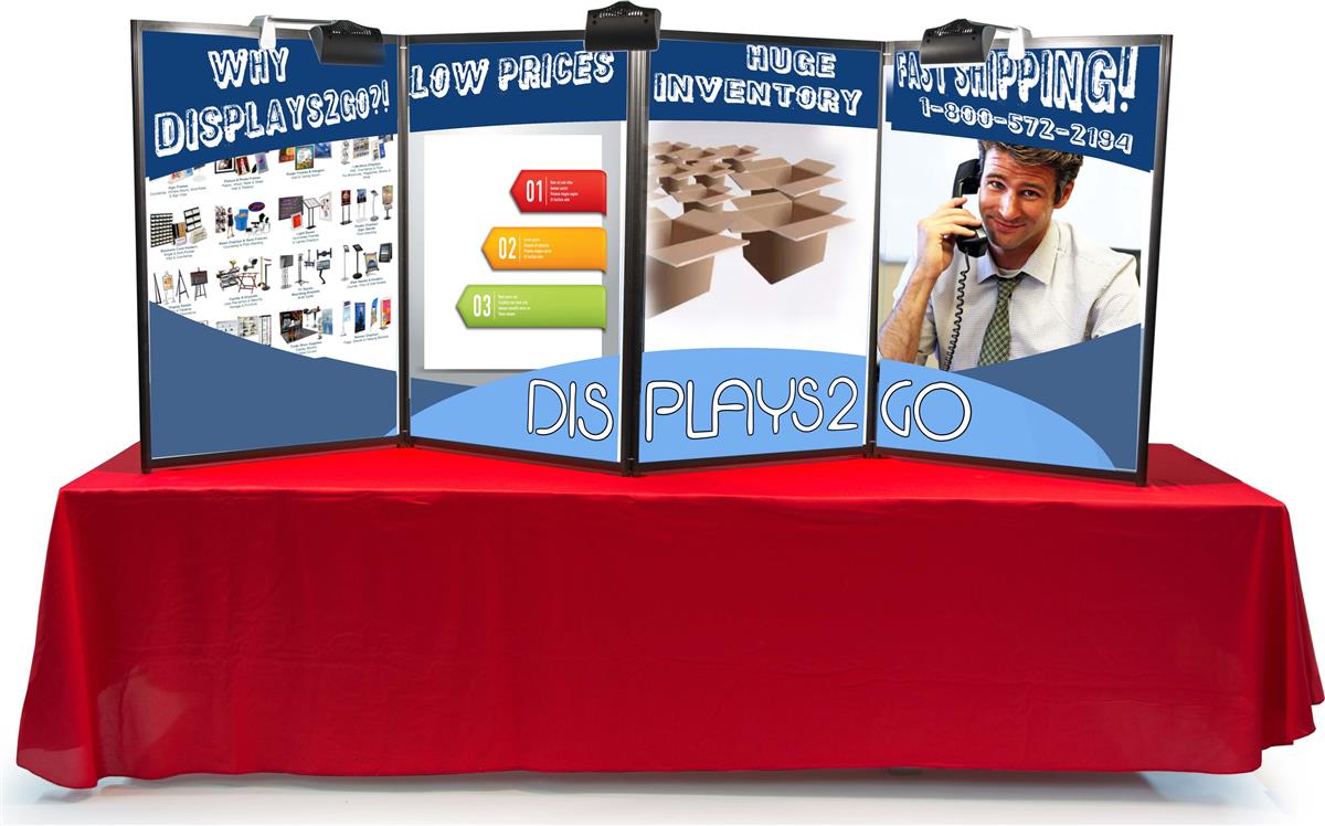 Double-Sided Display Board with Halogen Lights | Portable Display