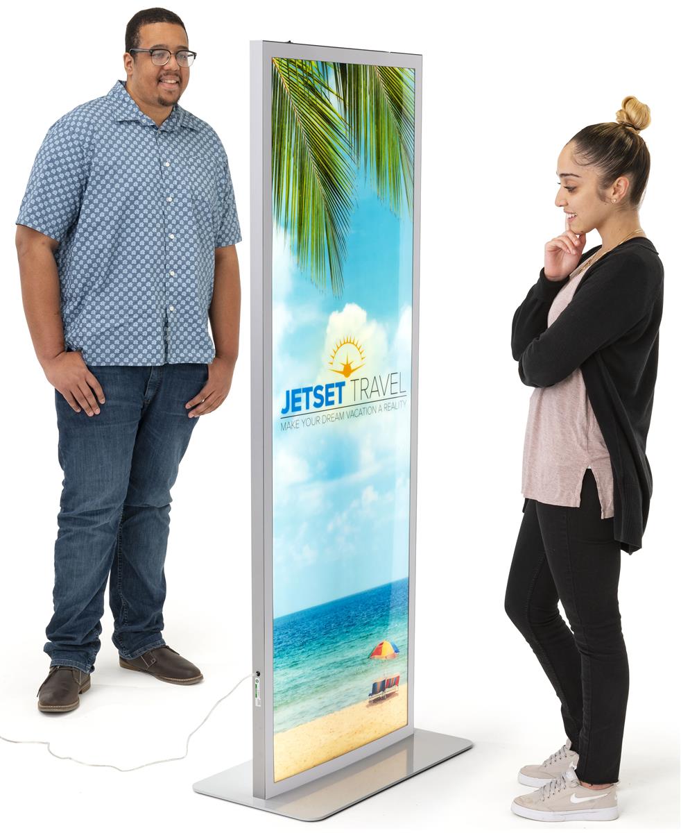 LED Floor Sign Totem Stand | Light Up Personalized Posters