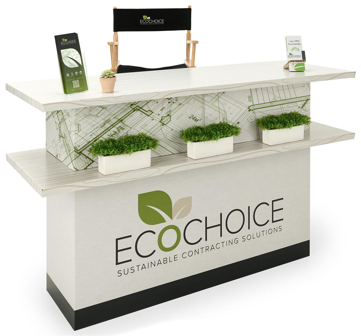 59” Custom Printed Eco-Friendly Portable Counter with Shelf