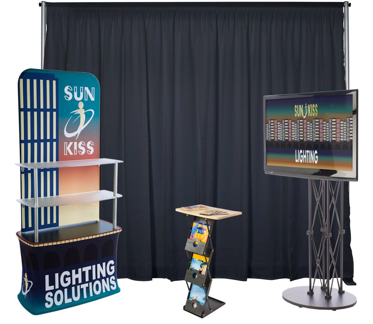 Inline Exhibit Booth Kit | 4 Piece Trade Show Configuration