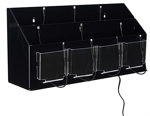 Multi Device Charging Station Organizer | Black & Clear Acrylic