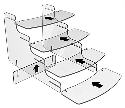 Acrylic Step Riser | 4 Tiered Levels for Merchandise Display