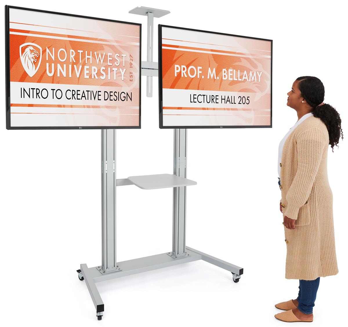 Dual Screen TV Stand | Fits Two Monitors Up to 60"