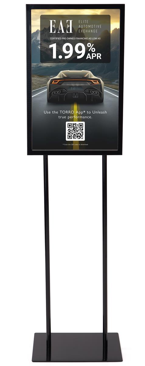 Steel Poster Stand | Double Sided Black Frame