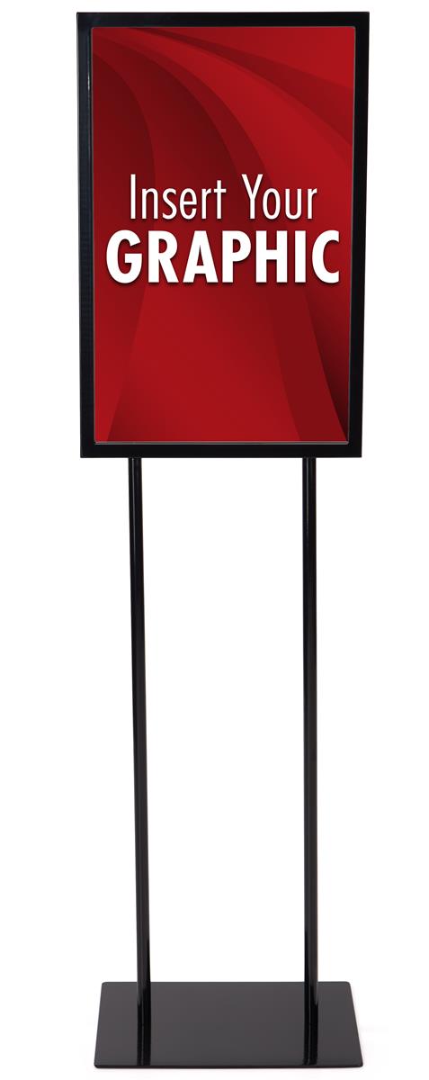 Steel Poster Stand | Double Sided Black Frame
