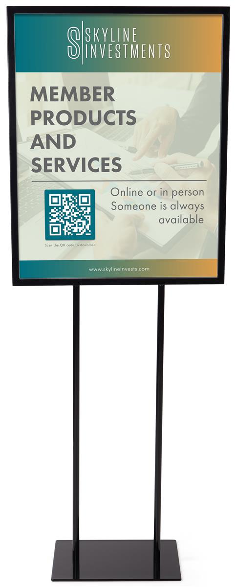 Steel Poster Stand | Double Sided Black Frame