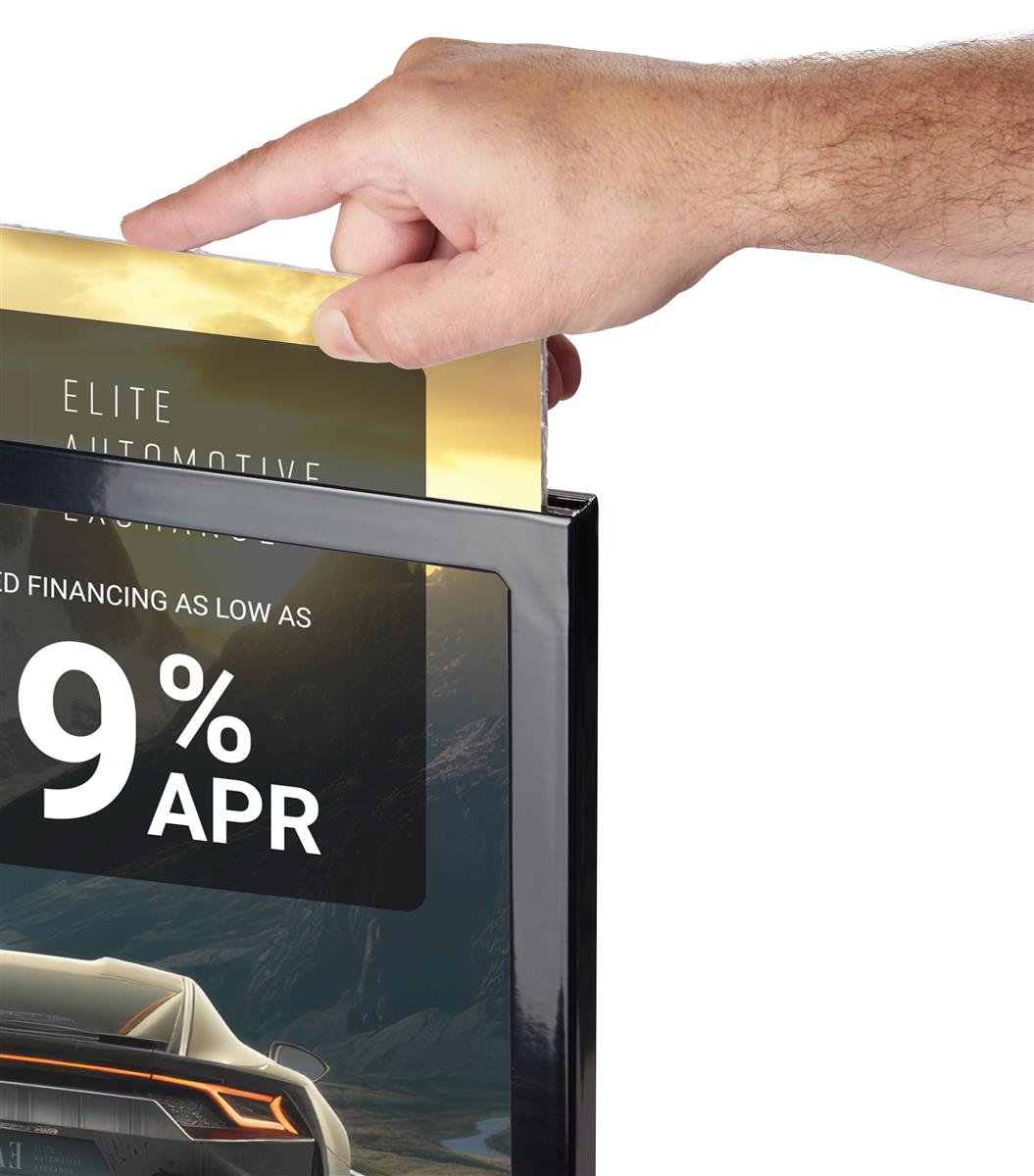 Steel Poster Stand | Double Sided Black Frame