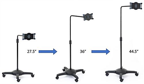 L-arm Adjustable Tablet Holder with Wheels| Aidata Lounge Stand