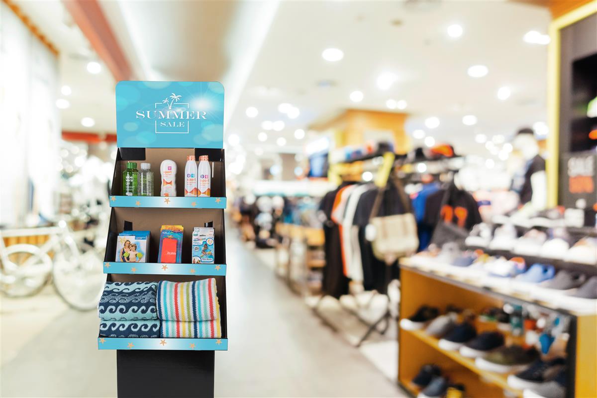 Custom Cardboard Display Stands | Printing on Header and Shelves