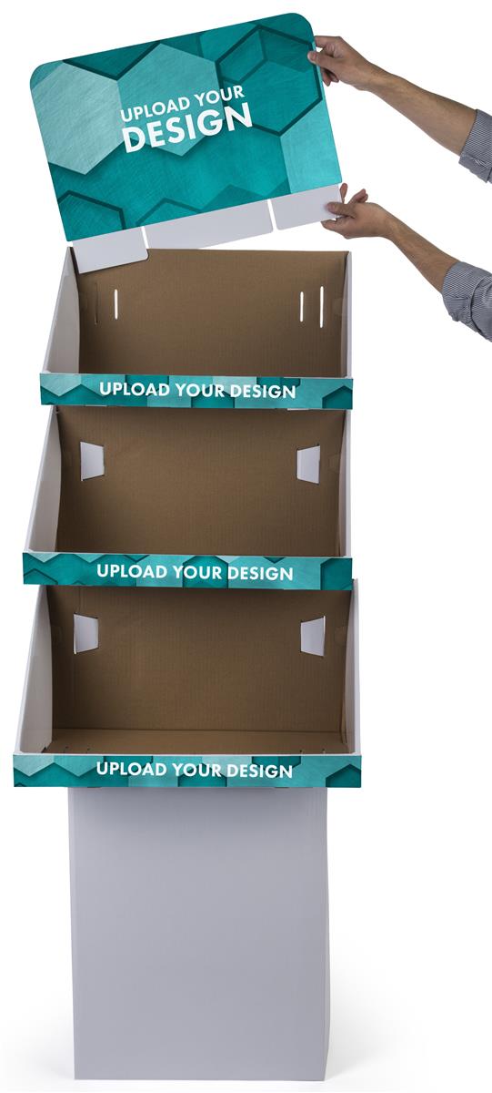 Custom Cardboard Display Stands | Printing on Header and Shelves