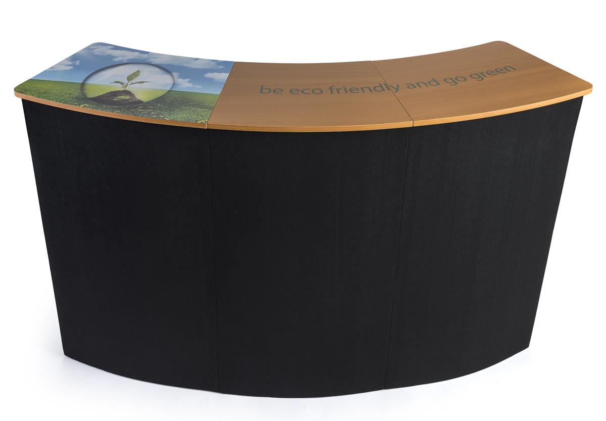 Pop Up Custom Counter | Black Fabric w/ UV Printed Top Surface