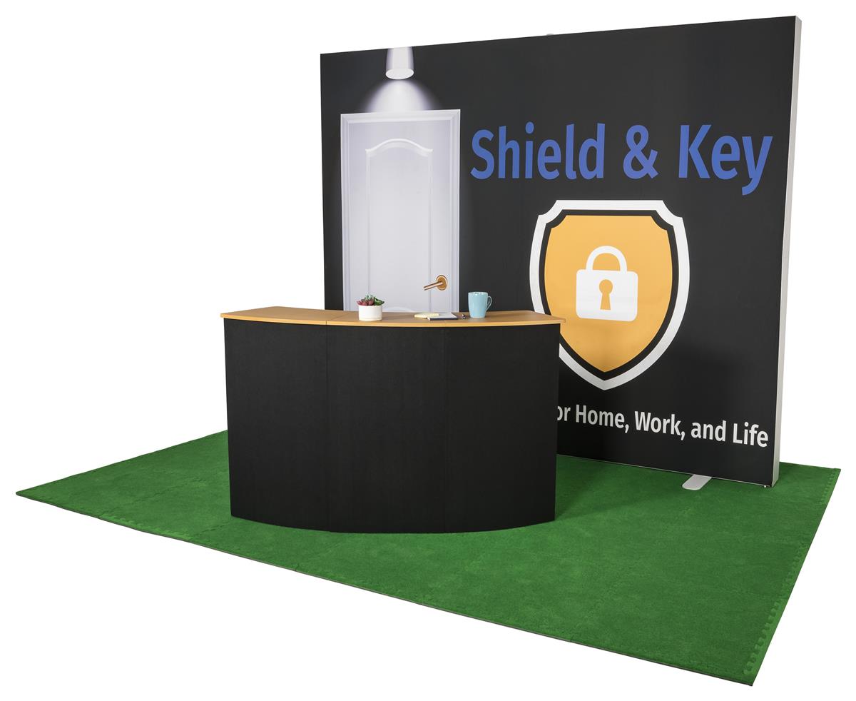 Pop Up Custom Counter | Black Fabric w/ UV Printed Top Surface