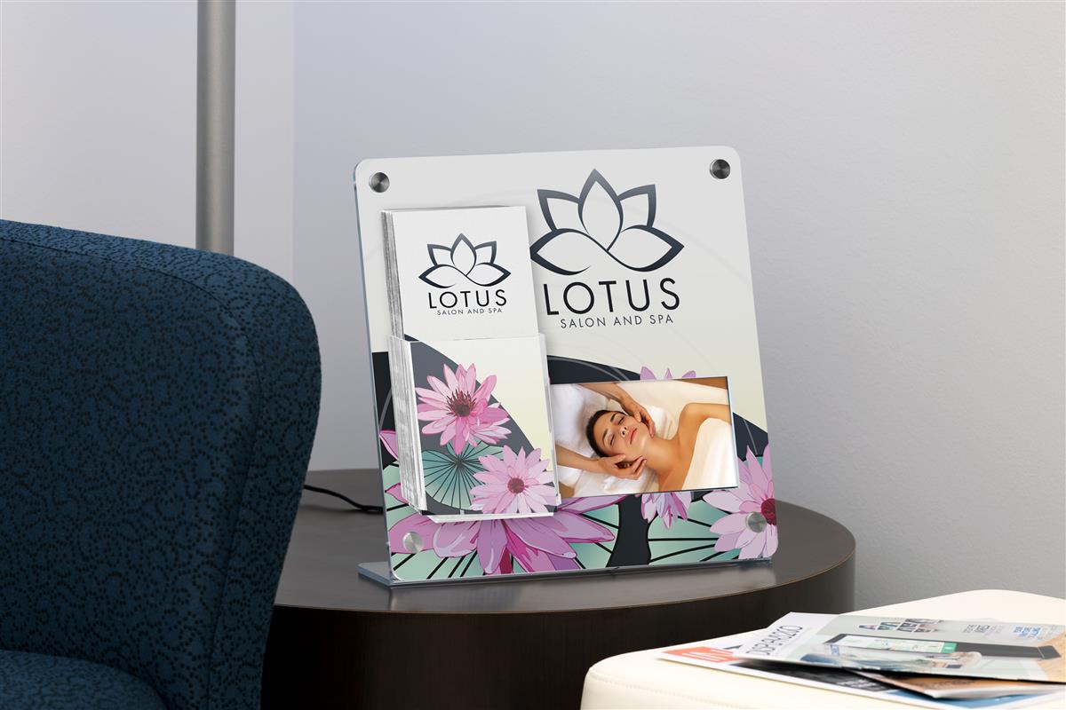 Countertop Brochure Holder with Video Screen | Custom Printing