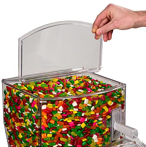 Bulk Candy Bin - Two Clear Compartments - 3 Gallons