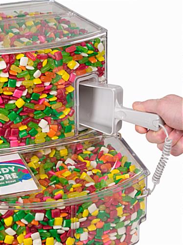 Clear Candy Scoop Bin - (2) Hinged Doors & Scoop Included